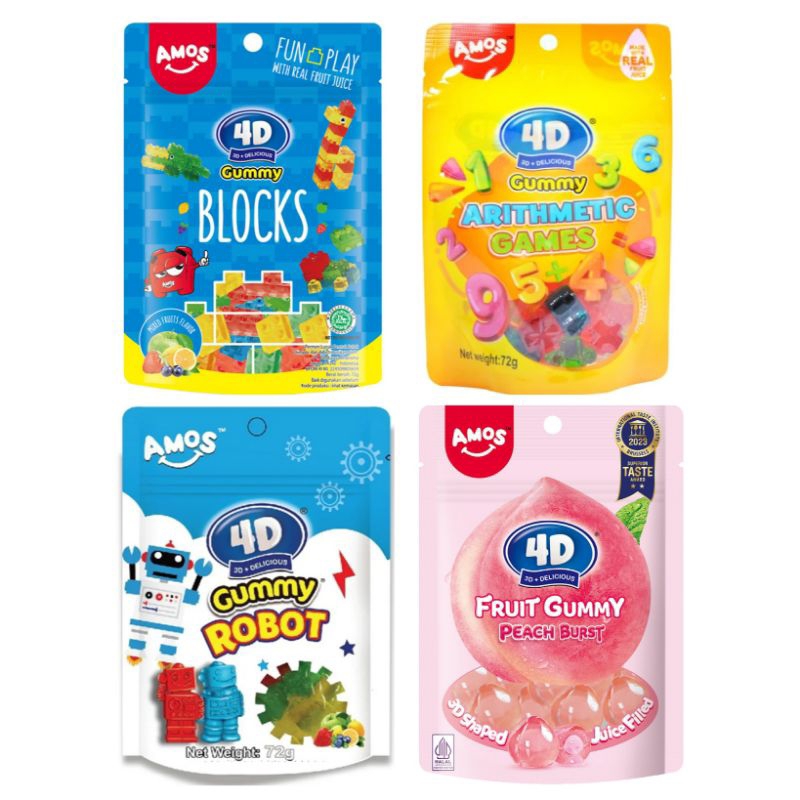 Amos 4D Gummy Blocks jelly candy can be arranged new peach aesthetic ...