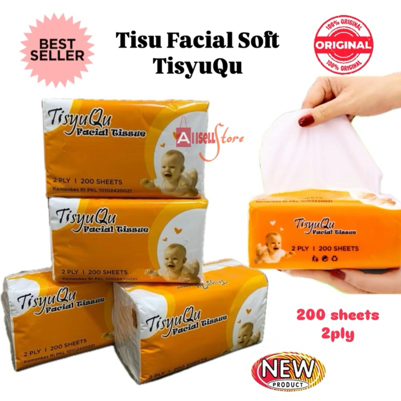 Tissue TisyuQu Orange Facial Soft 200sheets 2Ply / Tissue Pack Face ...