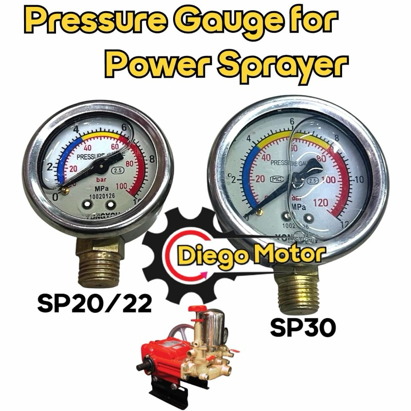 Pressure Gauge Amper water Pressure meter for power sprayer pump ...