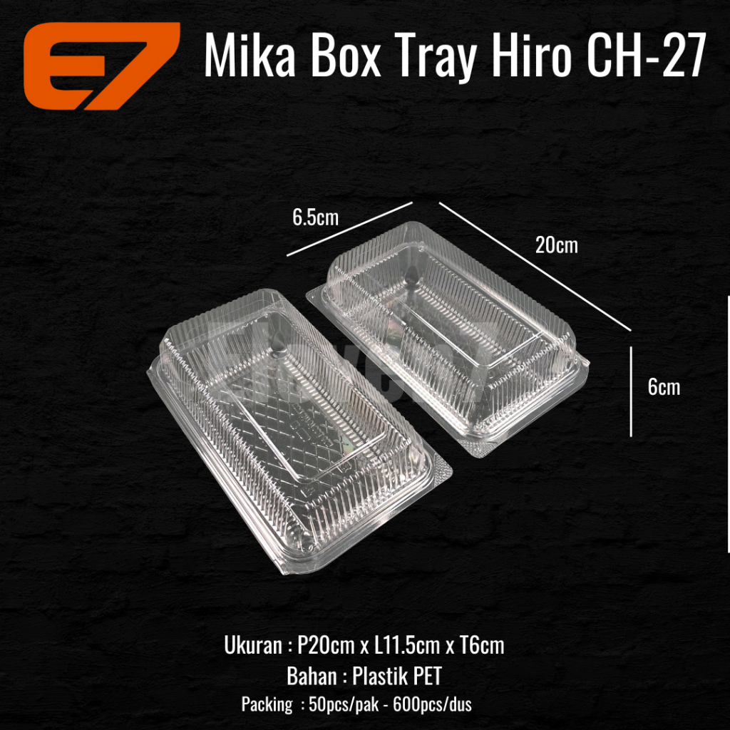 Mika Box Tray Hiro CH-27 Lunch Box Tray Suhsi Cake Lunch Box (50pcs ...