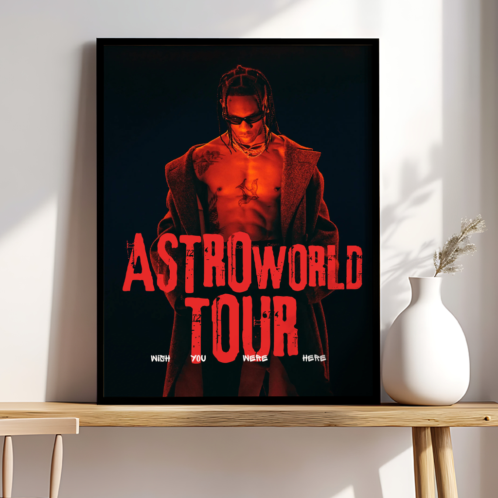HIASAN DINDING Travis Scott Frame Band Room Wall Decoration Display ...