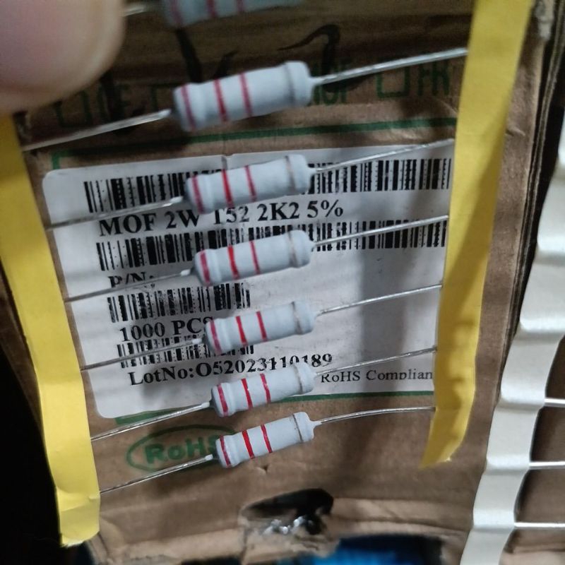 Resistor 2k2 2W Metal film 1% Taiwan copper feet R resistor 2watt 2k2 ...