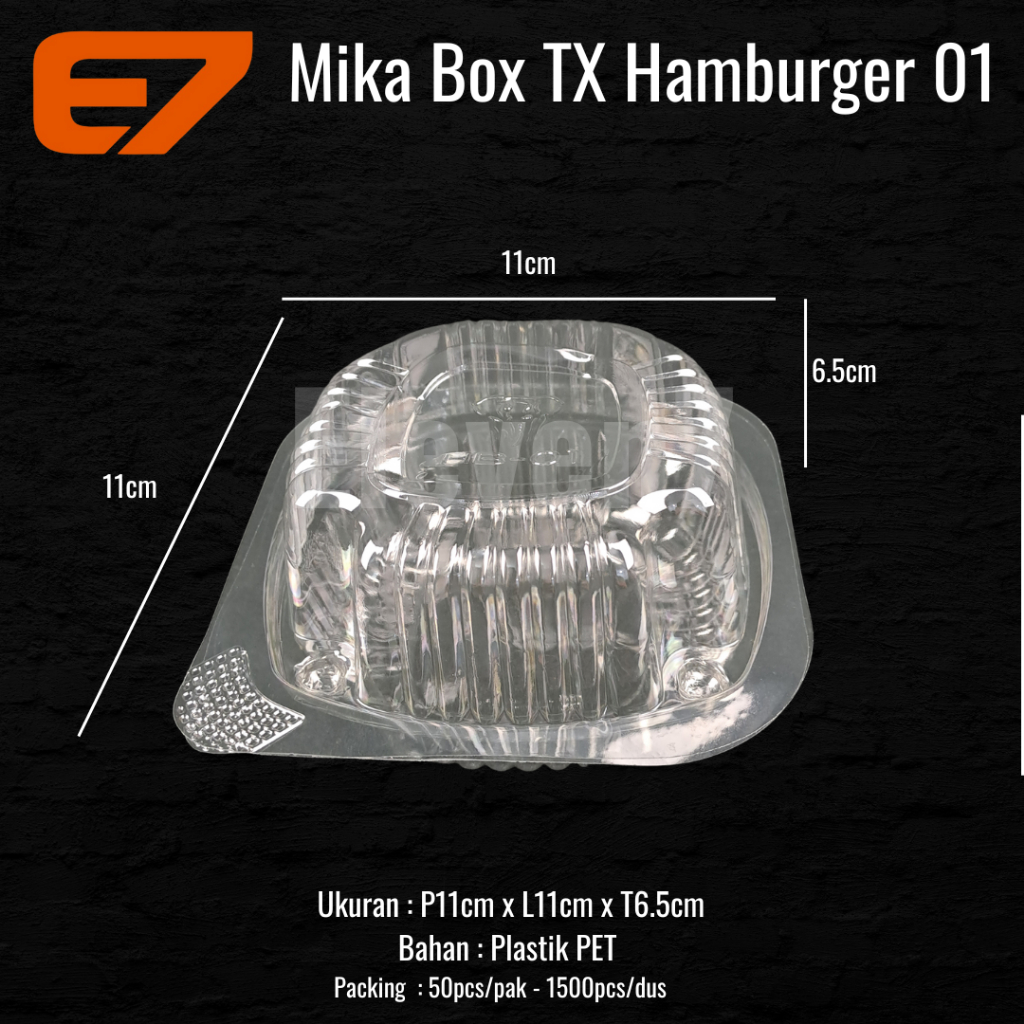 Mika Burger Box HB-01 - Cake Box, Mika Snack Box, Tray Lunch Box ...