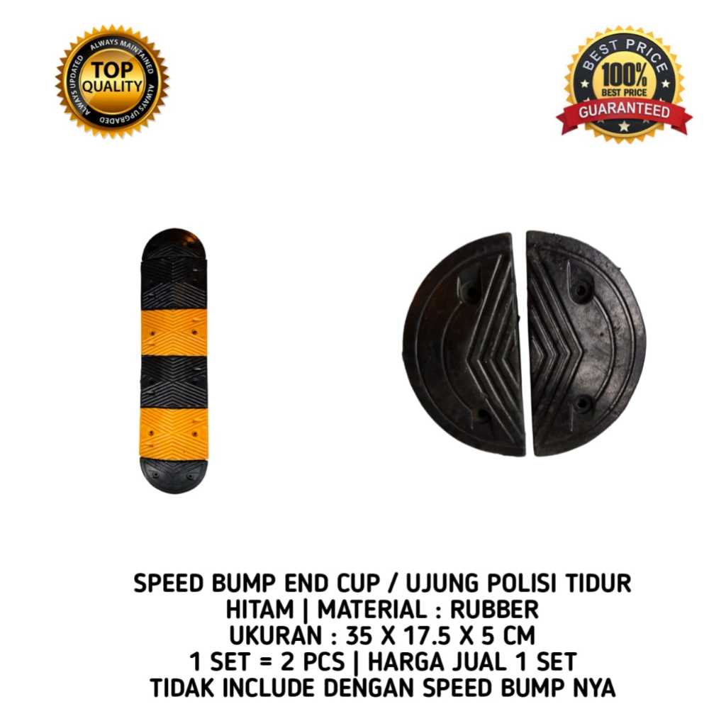 HITAM End Cup Speed BUMP POLICE SLEEP End 5CM Speed Edge Bumb End Cup ...