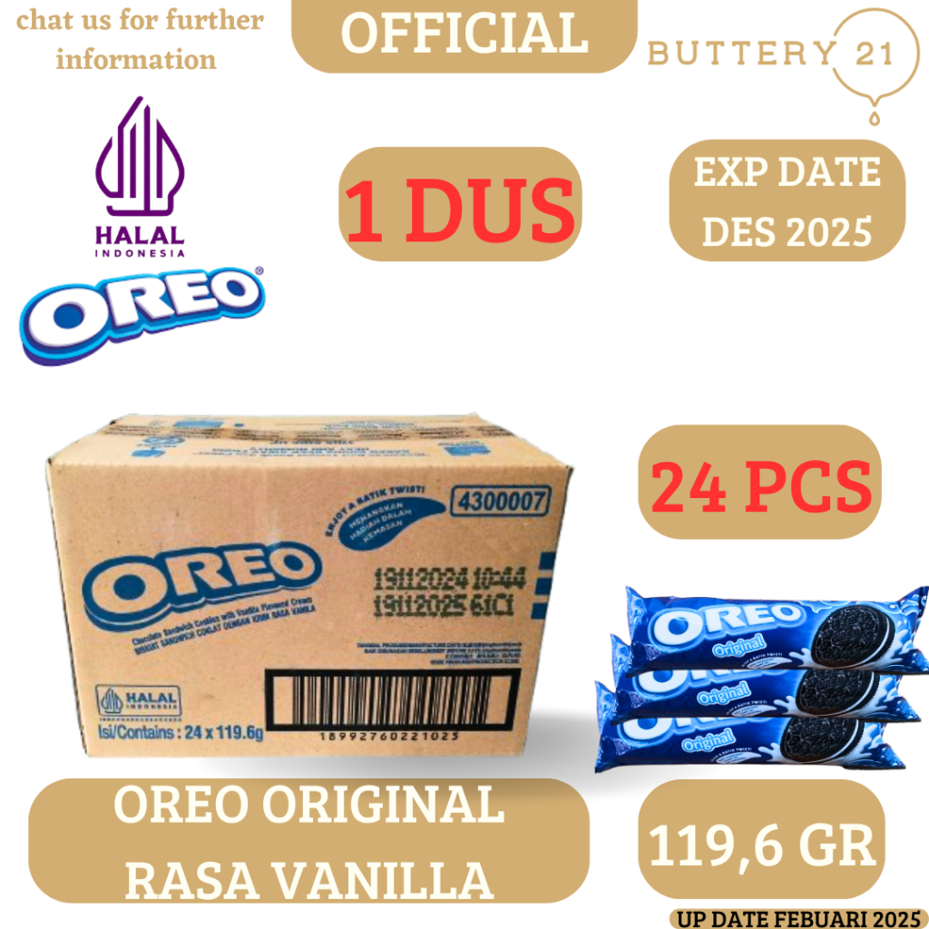 1 DUS OREO ORIGINAL VANILLA 119,6 GR (1 DUS | Shopee Malaysia