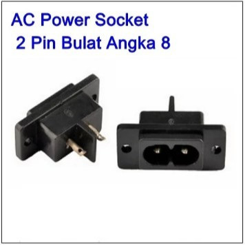 Ac Power Socket 2 Hole Power Cable 2 pin AC connector Number 8 | Shopee ...