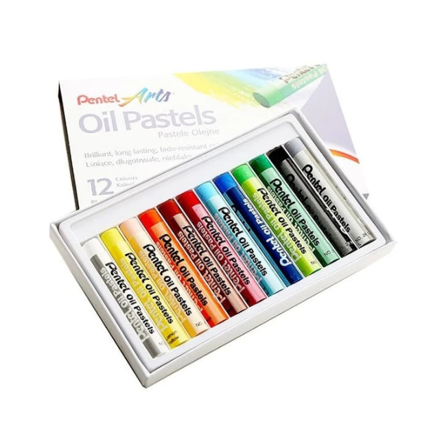 Crayon PENTEL 12 Colors / OIL PASTEL PENTEL CONTAINS 12 COLORS | Shopee ...