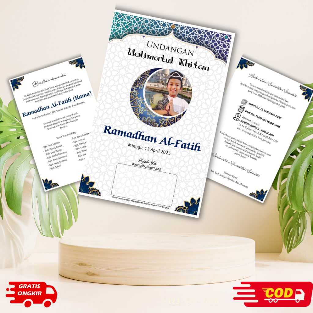 Circumcision Invitation Islamic Motif Circumcision Invitation fast ...