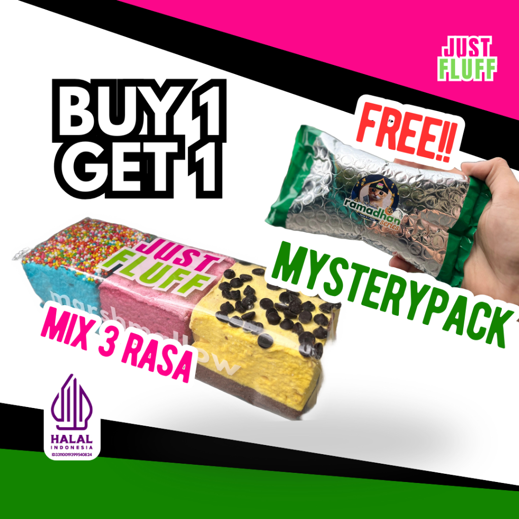 [BUY 1 GET 1] MARSHMALLOW MIX + MYSTERY PACK JUSTFLUFF [HALAL] [FREE TO ...