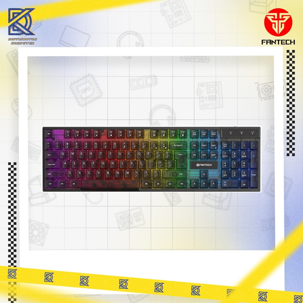 FANTECH Keyboard Shikari K515 Keycaps Transparent RGB Membrane Gaming ...