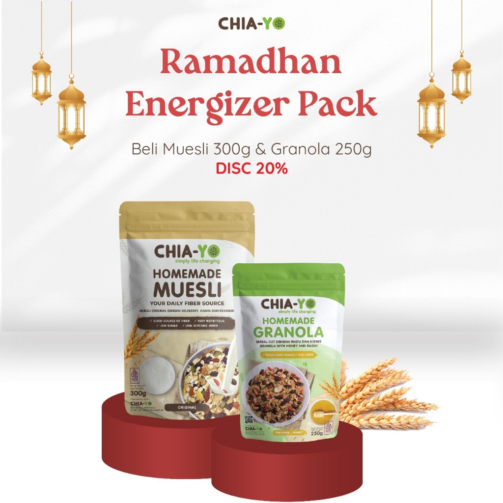 Chiayo Energizer Pack Bundling Muesli 300gr + Granola 250gr | Shopee ...