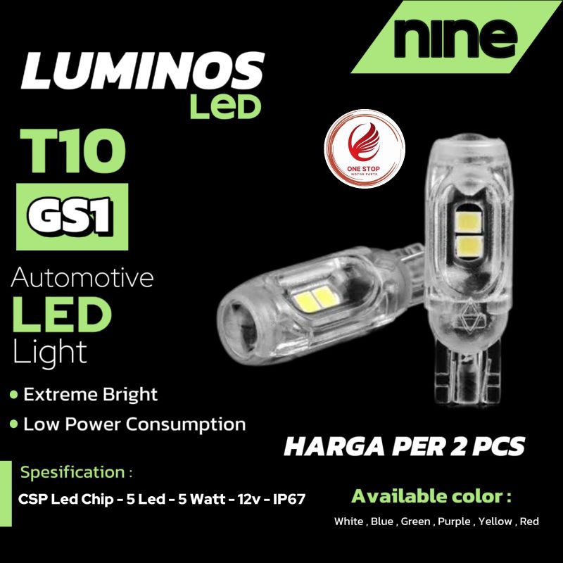 LUMINOSLED T10 GS1 SUPER BRIGHT 4 LED CSP SEIN SENJA STOP MOTORCYCLE CAR ORIGINAL ORIGINAL ...