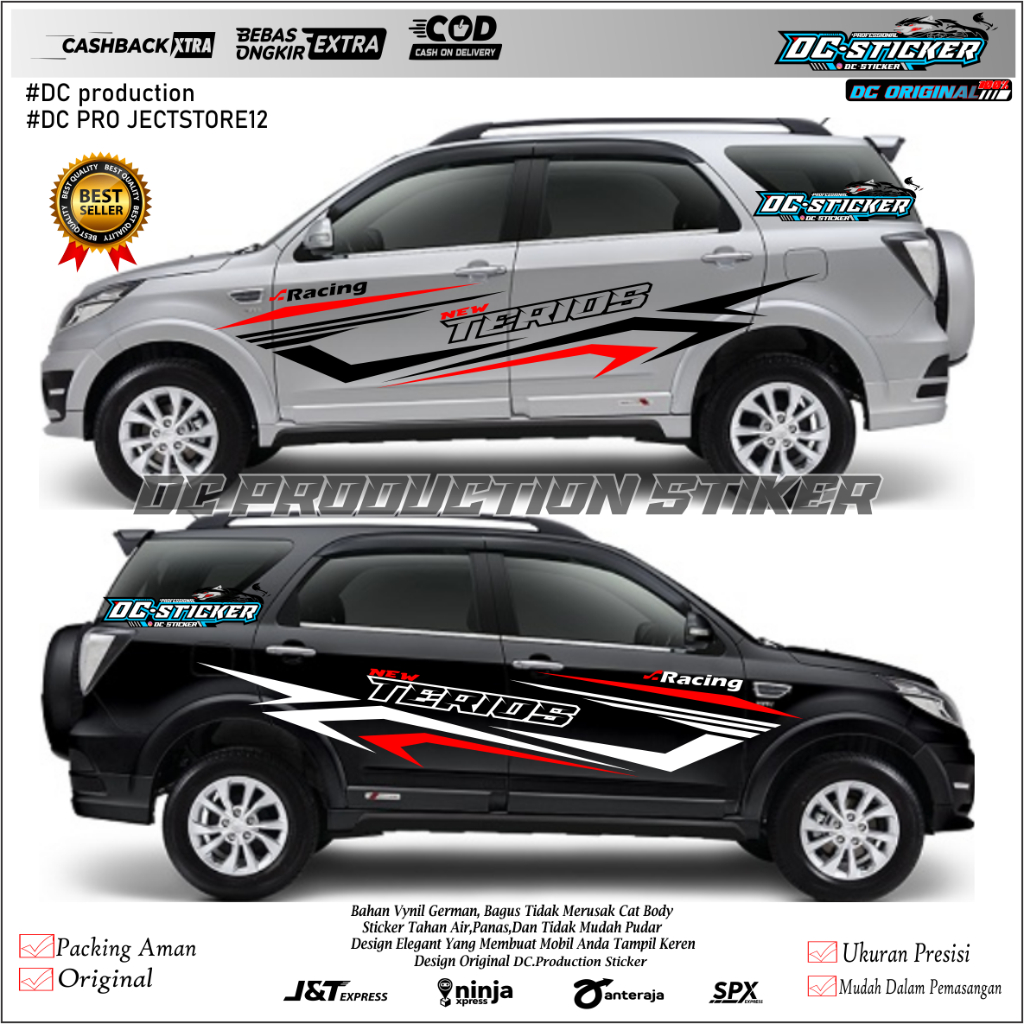 New TERIOS Car Striping Stickers RUSH RACING Cutting Stickers Latest ...