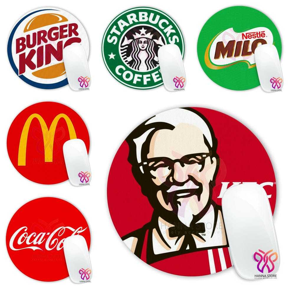 Round Mousepad PC Laptop Base Fast food coca cola pepsi KFC MCD ...