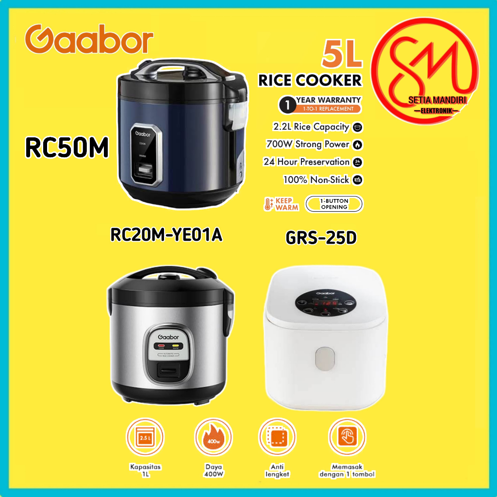 Gaabor Rice Cooker Digital & Analog Magic Com 400W 1L Multipurpose Non ...