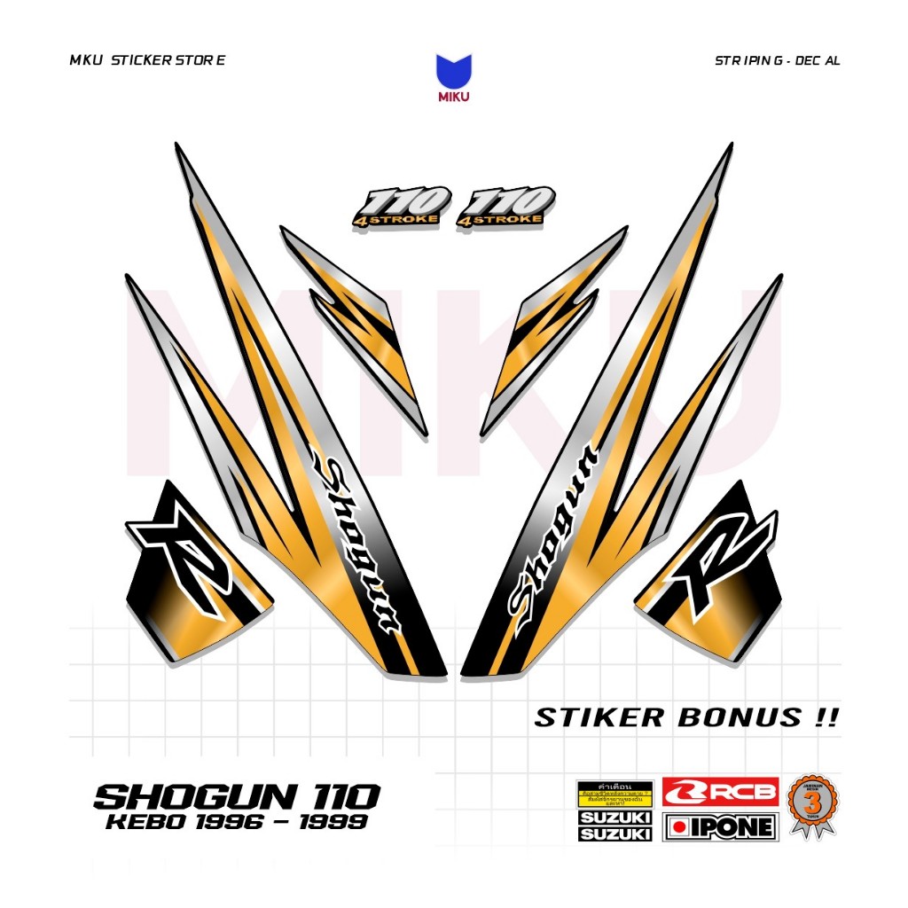 Sh24b Suzuki Shogun Kebo 110 R Sticker Striping Motorcycle Shogun Old ...