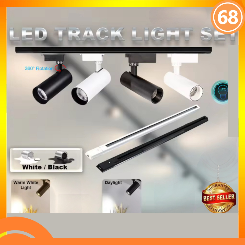 PUTIH HITAM Package of 3 Sets of Rell Spot Track Light Spotlight ...