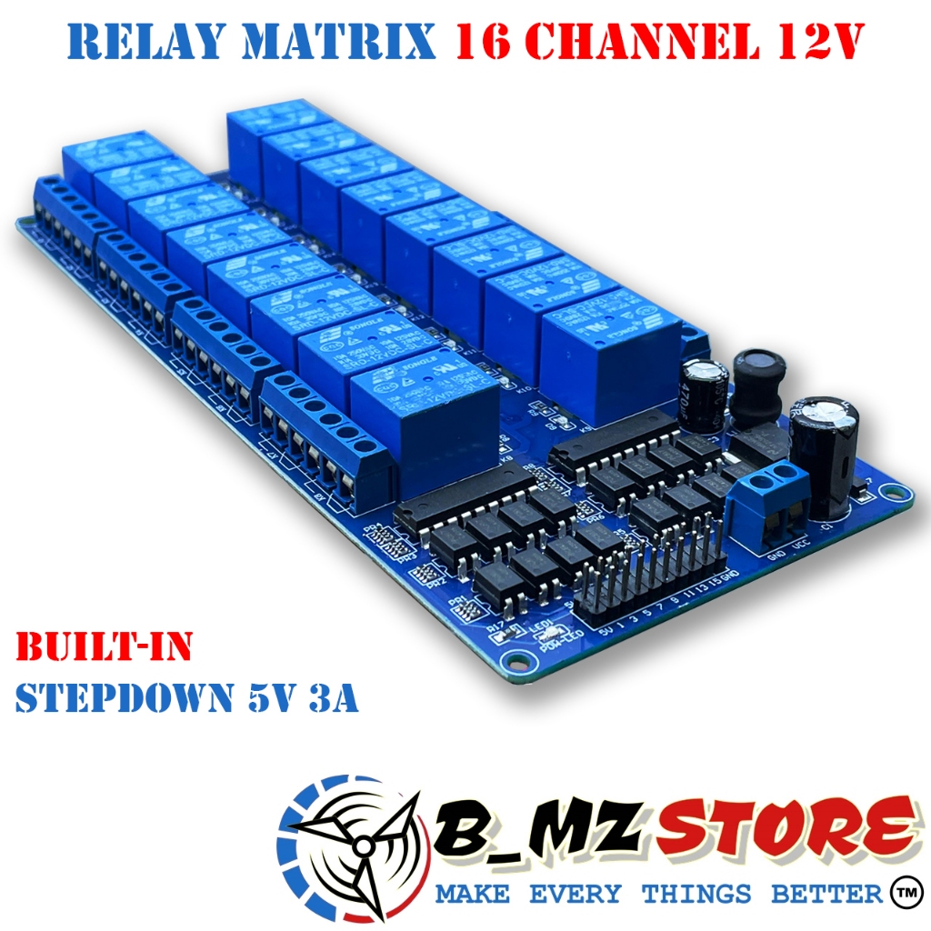 16 Channel 12V Relay Module - For Arduino and ESP Compatible | Shopee ...