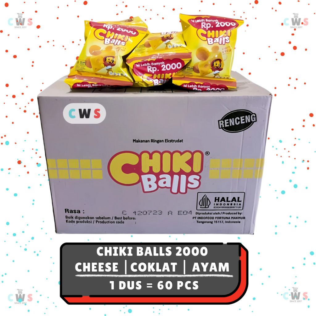 Chiki BALLS Chocolate Cheese Chicken Flavored Snacks ± 16 gr - 1 Box ...