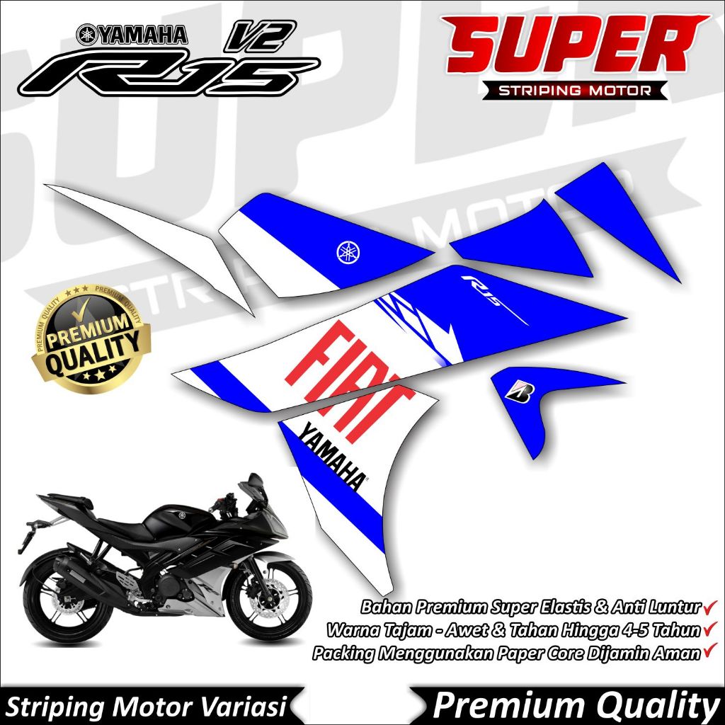 Cool Anti-Fade R15 V2 Sticker Striping R15 V2 Striping Yamaha R15 V2 ...
