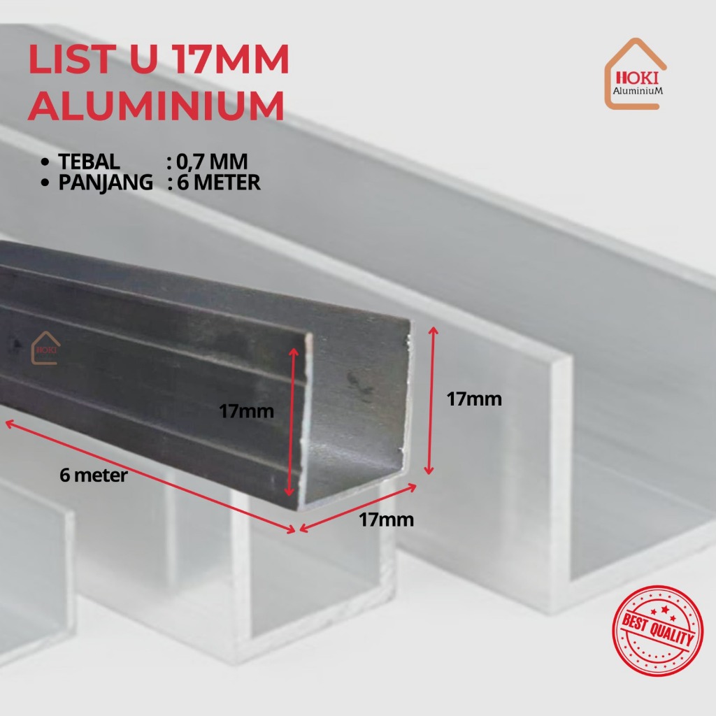 List U Aluminum uk 17 mm x 17 mm / FREE CUTTING COSTS | Shopee Malaysia