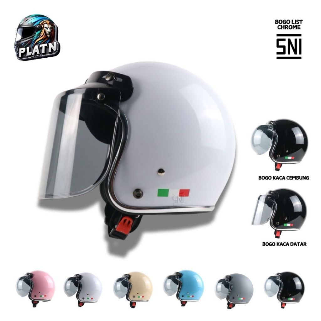 Original SNI Standard Full Neck Bogo Listcrome Italy Helmet | Shopee ...