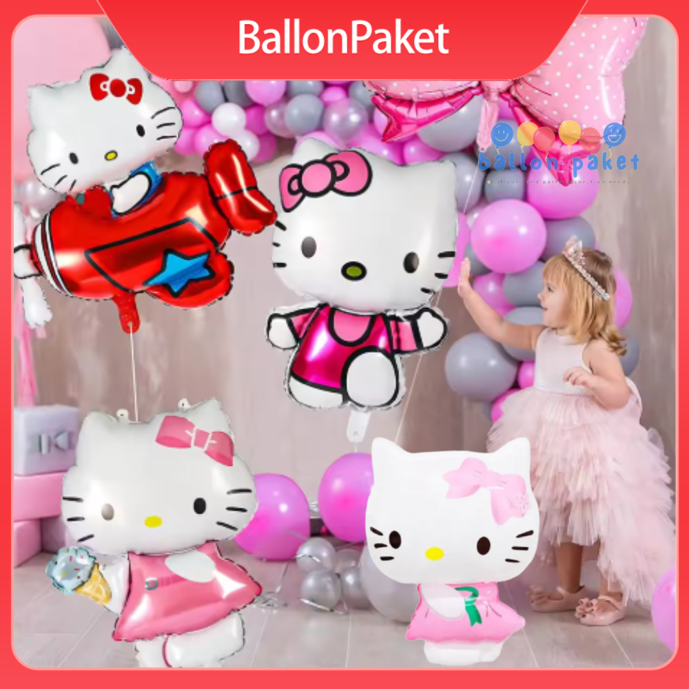 Hello Kitty Cartoon Character Jumbo Foil Balloons Large Mini Round Foil ...