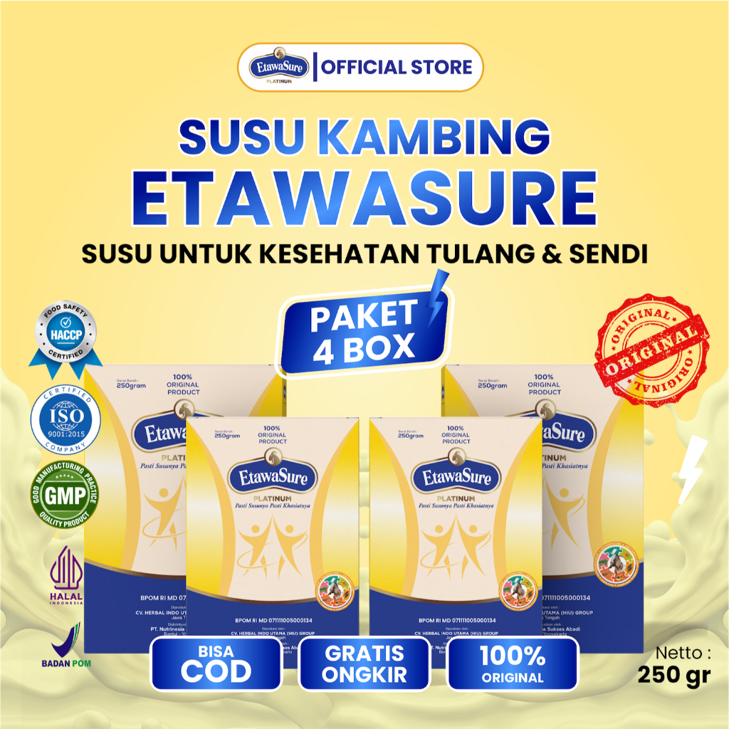 Etawasure [Save Package 4 Boxes 1kg] Milk packaged 250gram/box Official ...