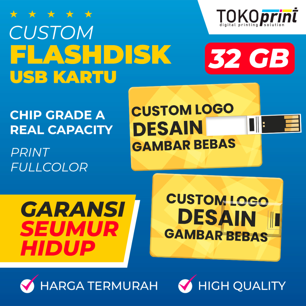 Custom Print USB flash Disk 32GB | Card FLASHDISK | Id Card | Souvenir ...