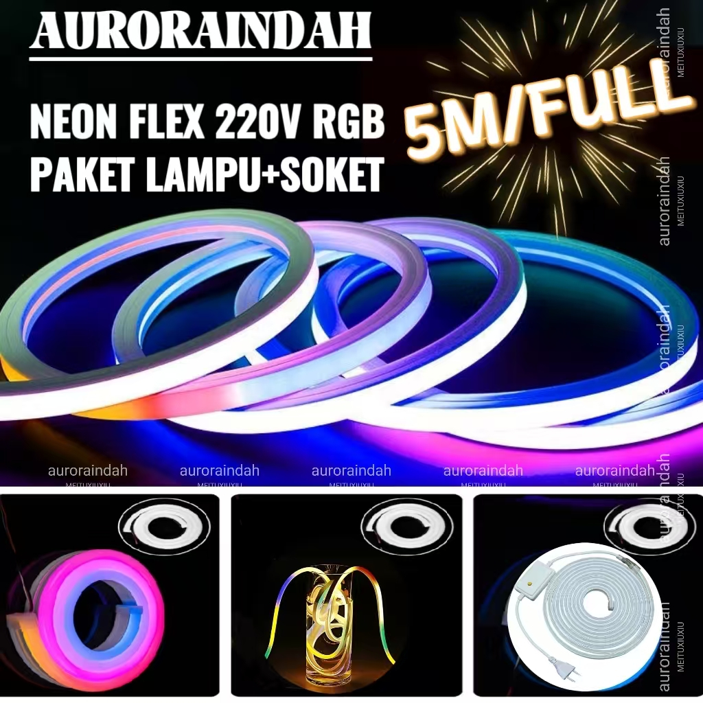 Flexible LED NEON LIGHTS 5M RGB 220V FLEXIBLE SIGN LED / OUTDOOR ...