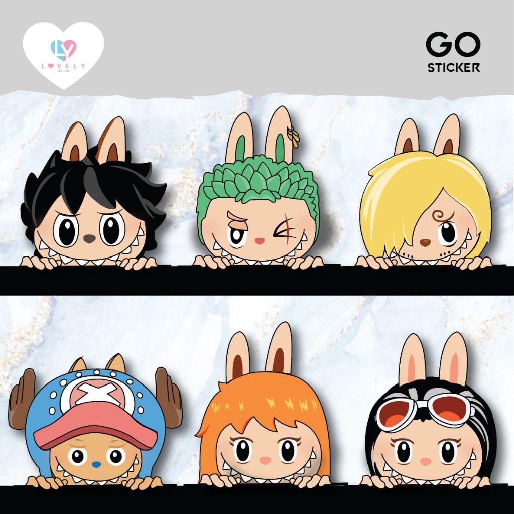 Labubu One Piece Car Cutting Sticker for Car, Laptop, Suitcase, PC ...