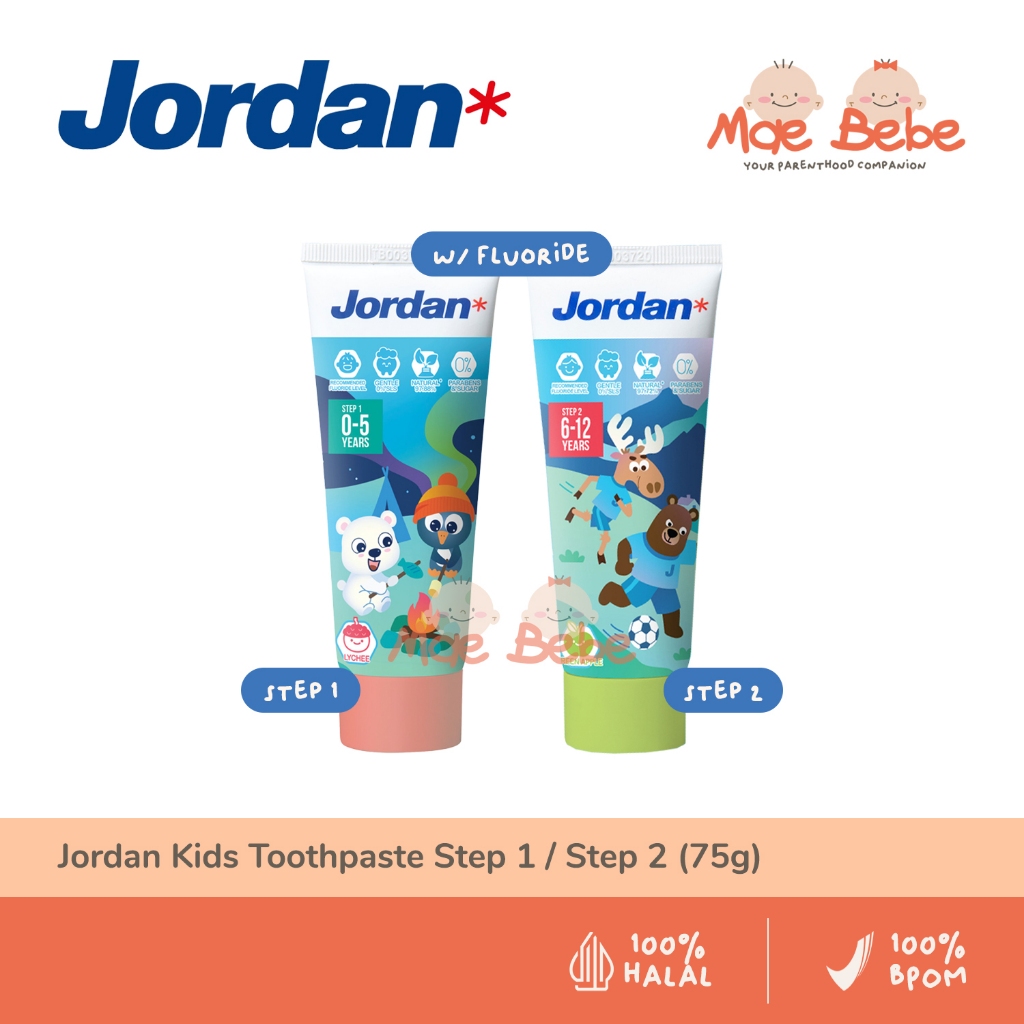 Jordan Kids Toothpaste Step 1 / Step 2 Children's Toothpaste 75g ...