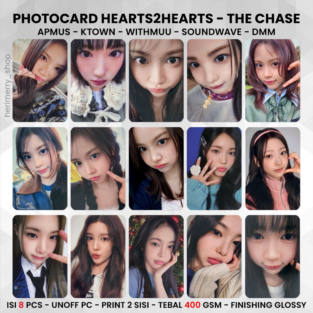 (CONTENTS 5/8 PCS) Photocard HEARTS2HEARTS THE CHASE - Premium PC 2 ...