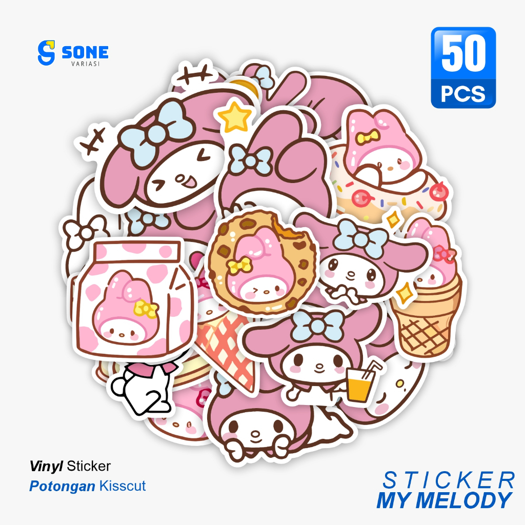 MY MELODY Sticker Pack / Animated Cartoon Stickers Paper Vinyl Deco ...