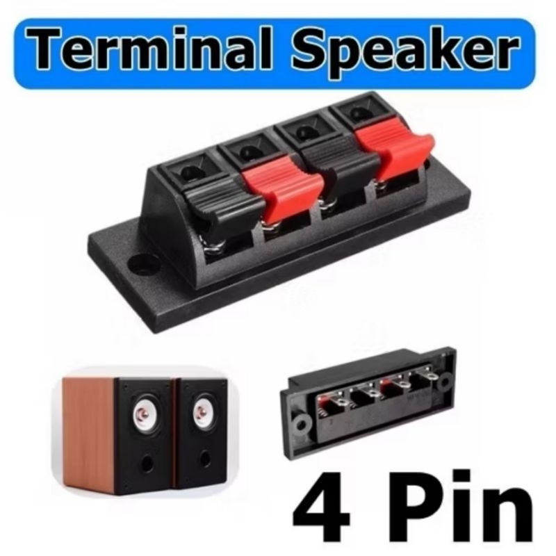 4 Pin Speaker Panel Clamp Terminal Mono Stereo 4P Cable Power Supply ...