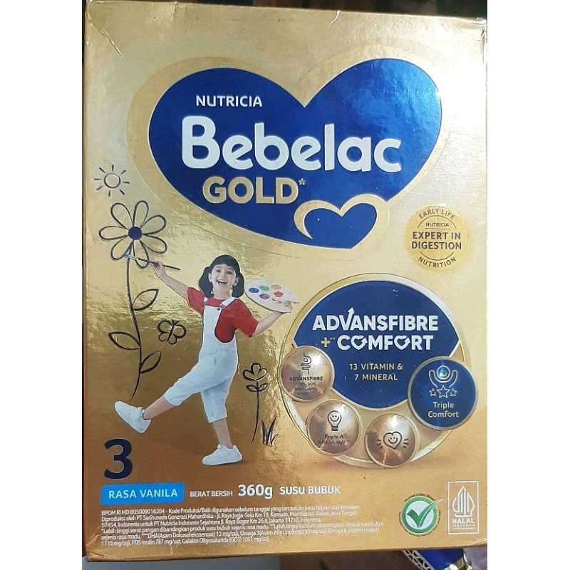 Bebelac GOLD 3 ADVANSFIBRE COMFORT 3 VANILLA 360g (RIJEK BOX) | Shopee ...
