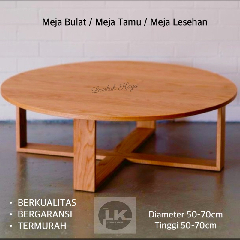 KAYU Aesthetic living room round table, aesthetic mahogany wood round ...