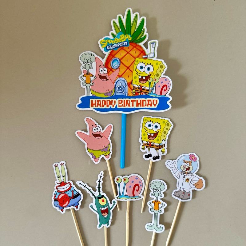 SPONGEBOB TOPPER (LA-001) / SPONGEBOB CAKE TOPPER / SPONGEBOB CAKE ...