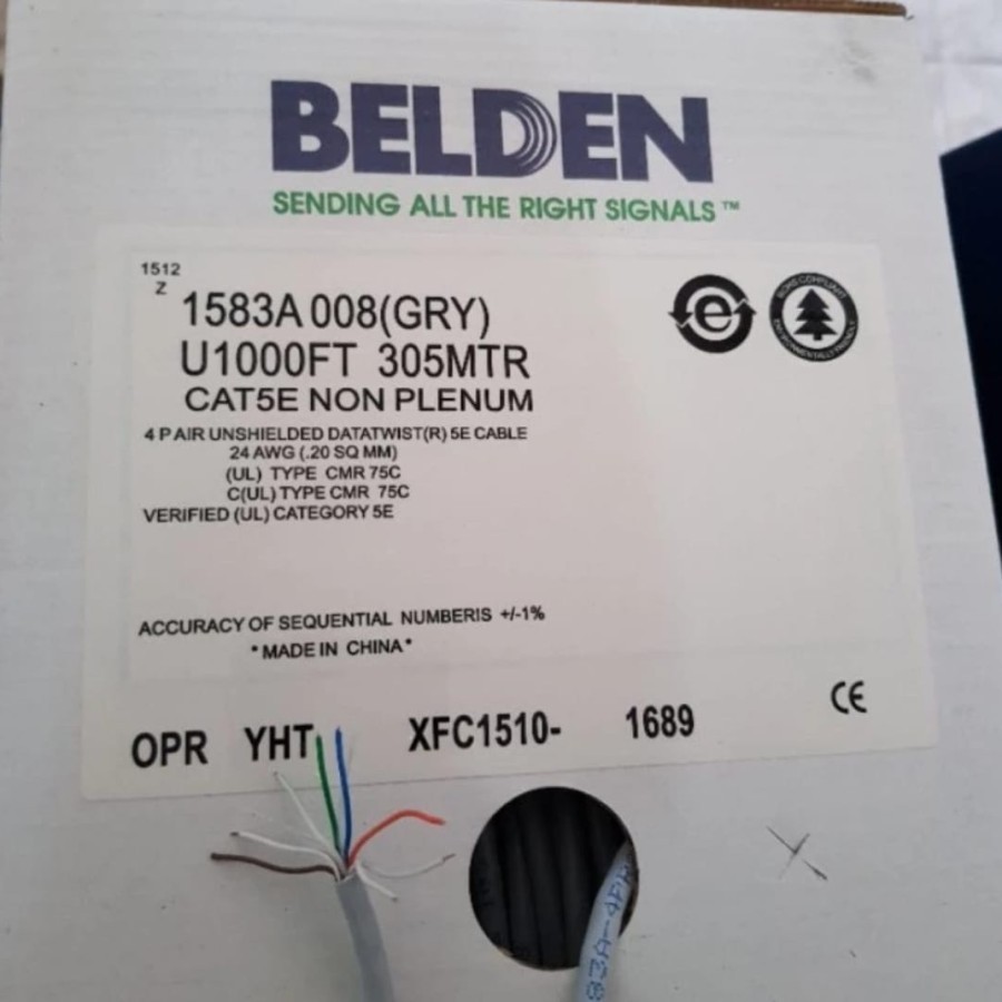 Original 5 cat BELDEN UPT LAN cable 1538A - Sold per meter | Shopee ...