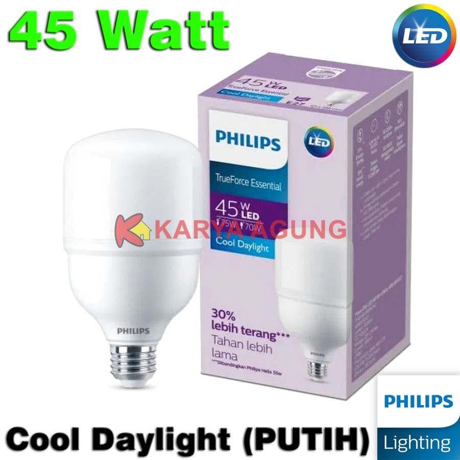 Philips 45W TrueForce Essential LED Lamp TForce 45 Watt Large Bulb | Shopee Malaysia