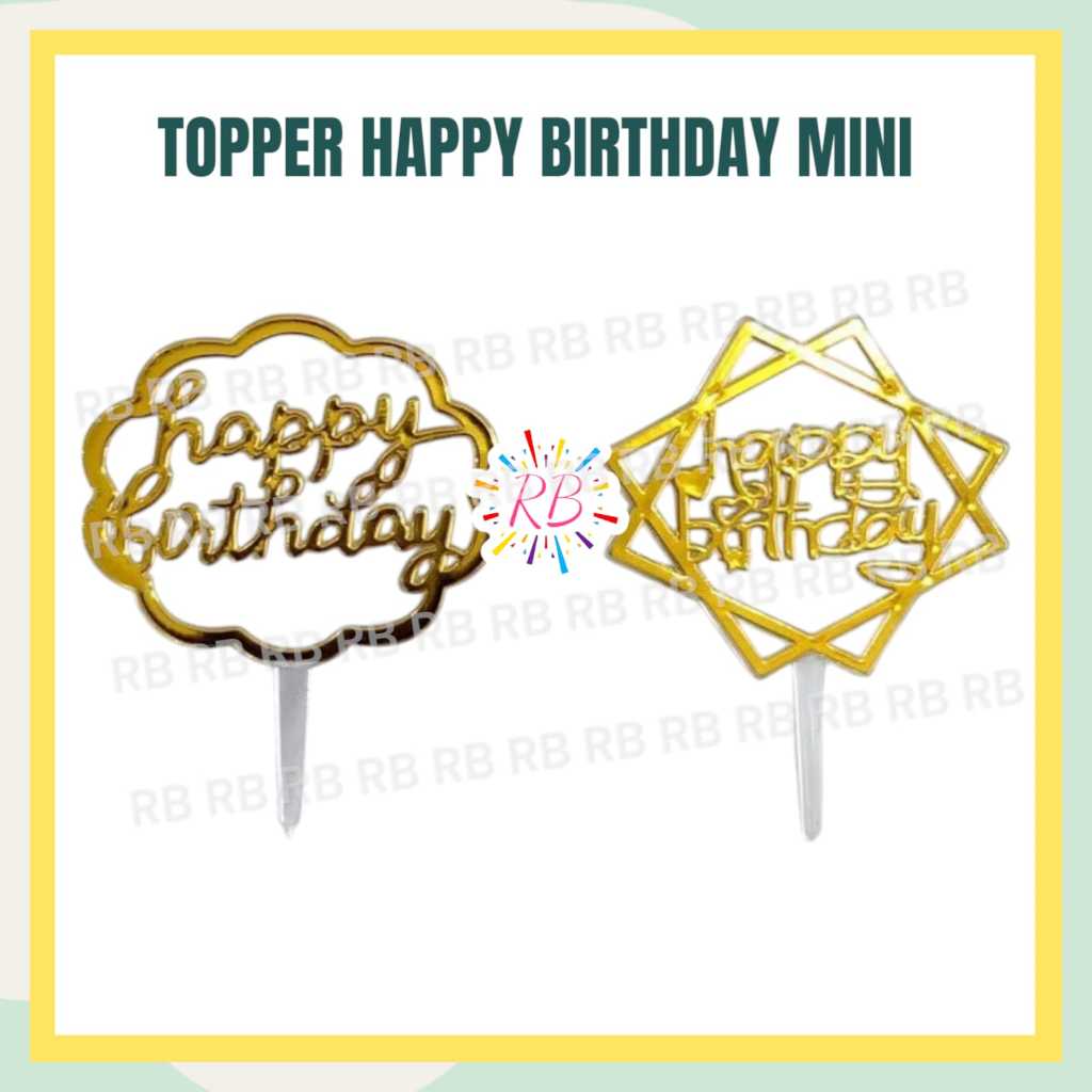 (1pc) Happy birthday topper mini topper cupcake topper mini cake topper ...