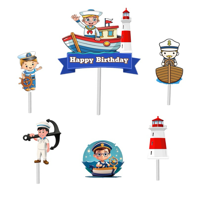 Sailor birthday cake topper/full stick topper/birthday cake topper ...