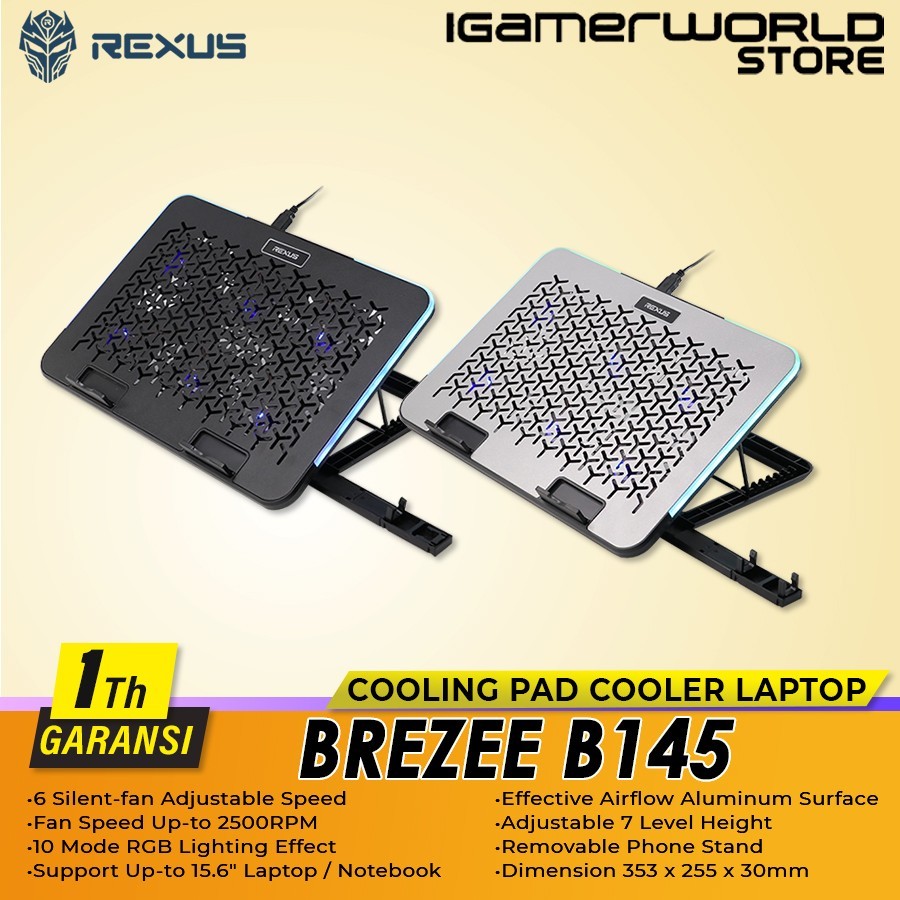 Rexus B145 Breeze RGB Laptop Cooling Pad | Shopee Malaysia