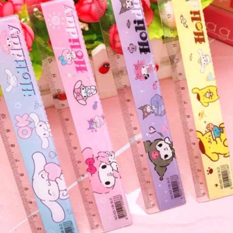 15 cm ruler SANRIO, LABUBU, hologram characters / 15 cm character ruler ...