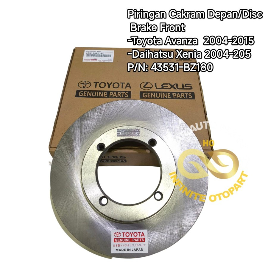FRONT DISC PLATE DISC BRAKE FRONT AVANZA XENIA 2004-2015 43531-BZ180 ...