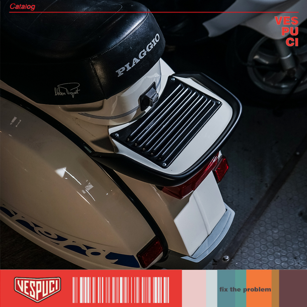 Whale Tail Ducktail Rear Rack By Custom for Vespa Classic PX Series ...