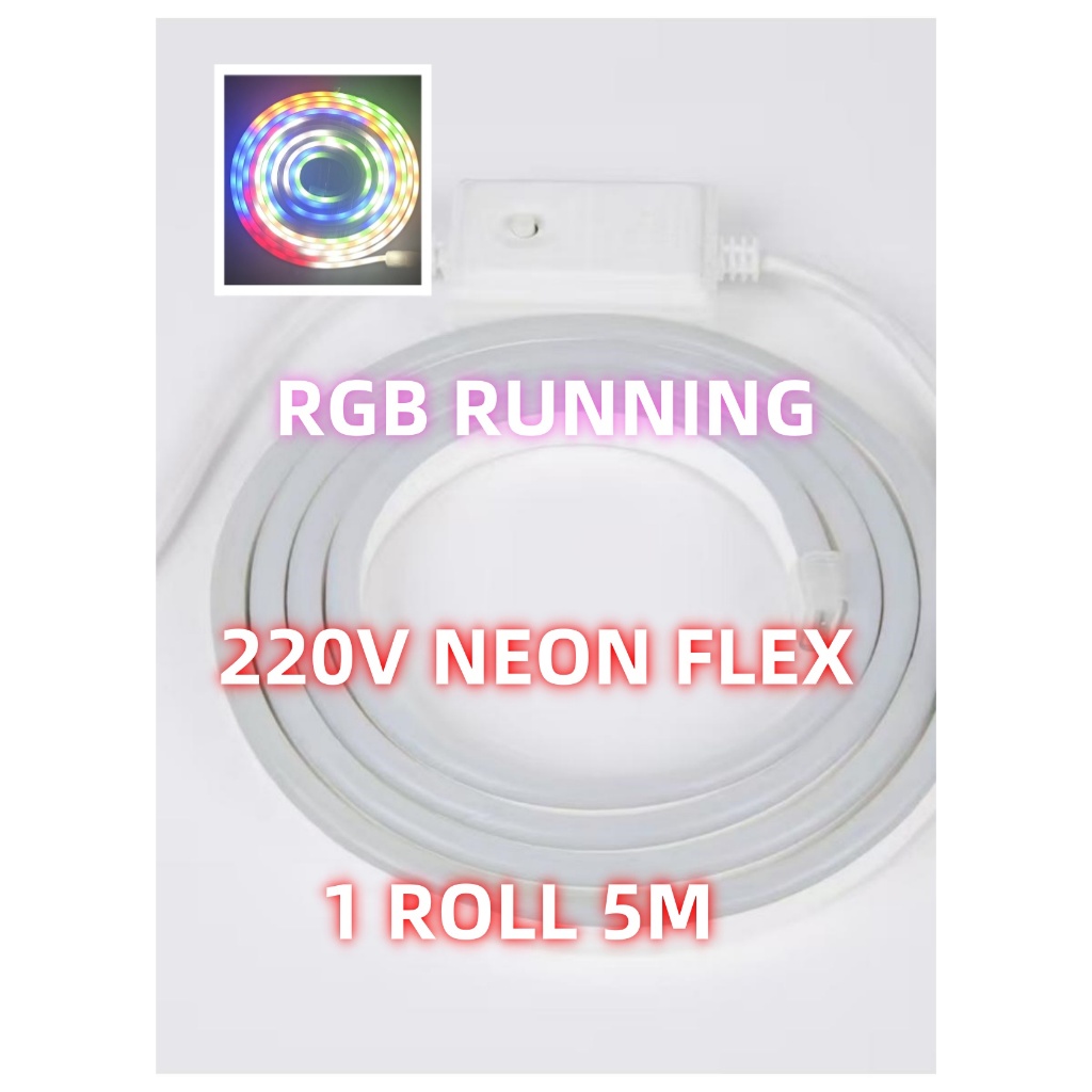 Neon Flex 220V RGB Running 220V Flexible Sign LED Strip Full Color Hose ...