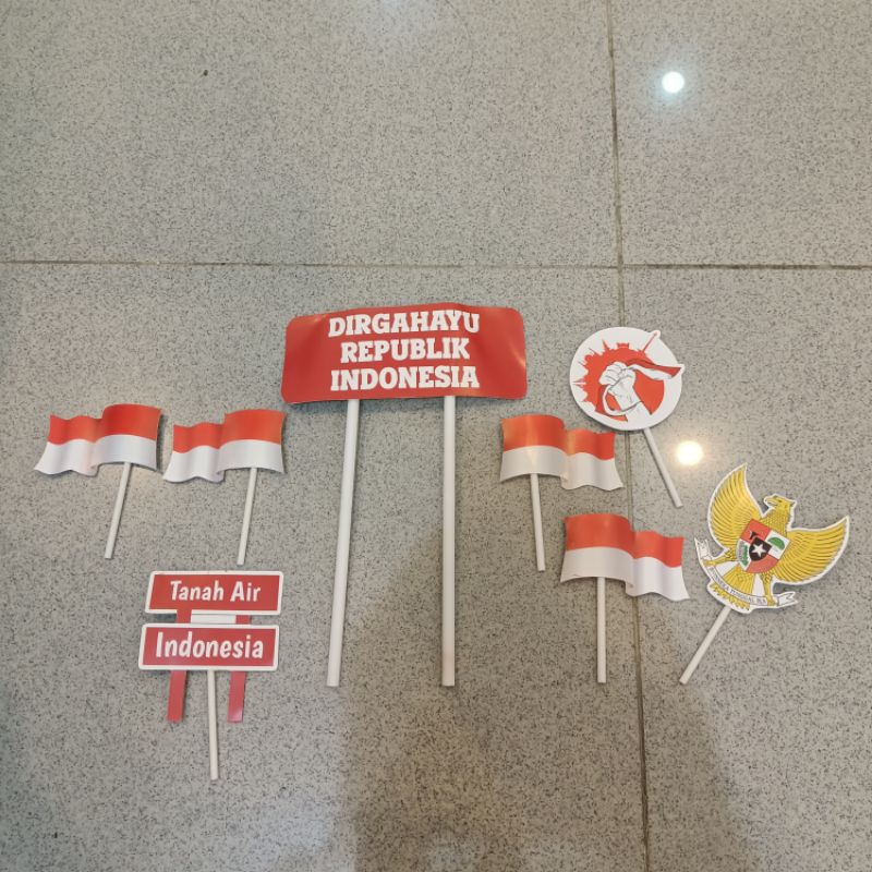 MERAH Cake topper decoration cake topper Dirgahayu RI HUT RI 17 August ...