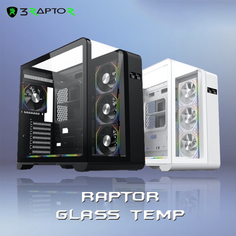 Gaming/PC/Office Casing Raptor Glass Temp Series Free 3 Fan RGB ...