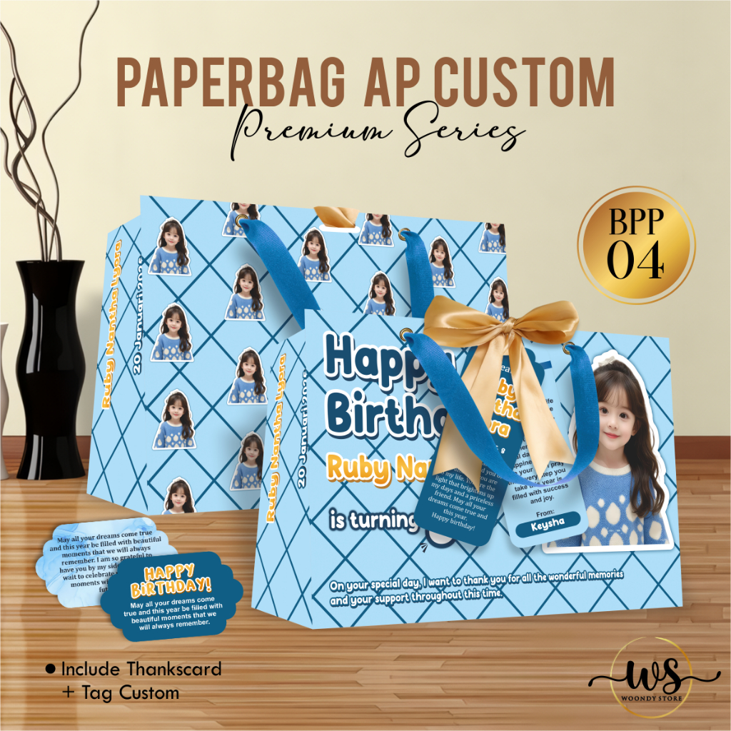 CUSTOM BIRTHDAY PAPER BAG - BIRTHDAY PREMIUM PAPER (BPP) - PAPER BAG ...